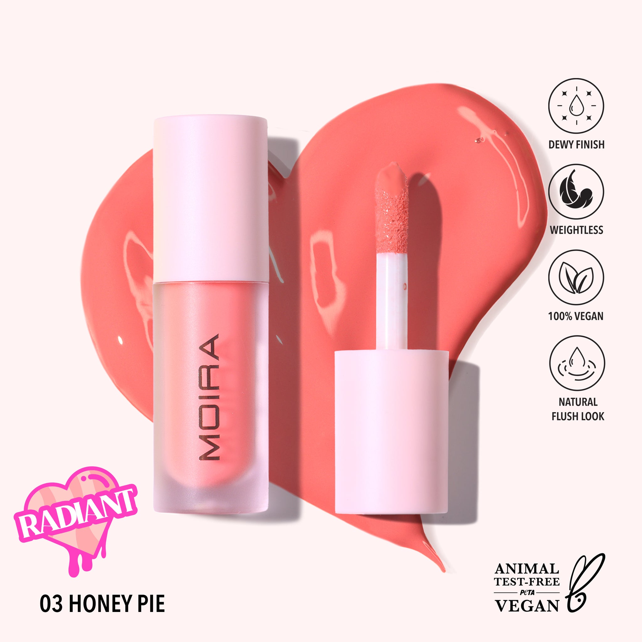 Love Steady Liquid Blush (003, Honey Pie) | MOIRA Beauty