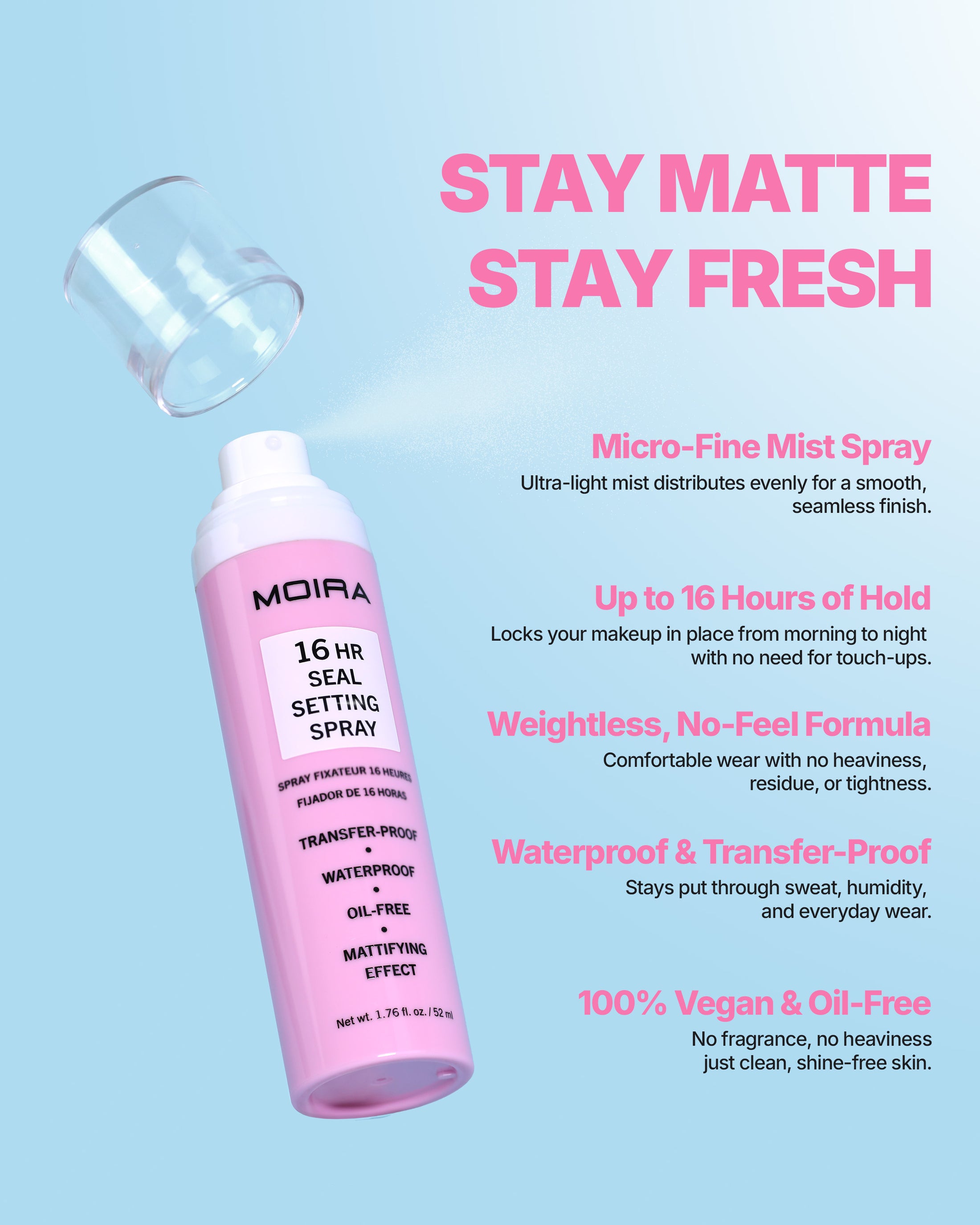 Oil Control Makeup Setting Spray | MOIRA Beauty