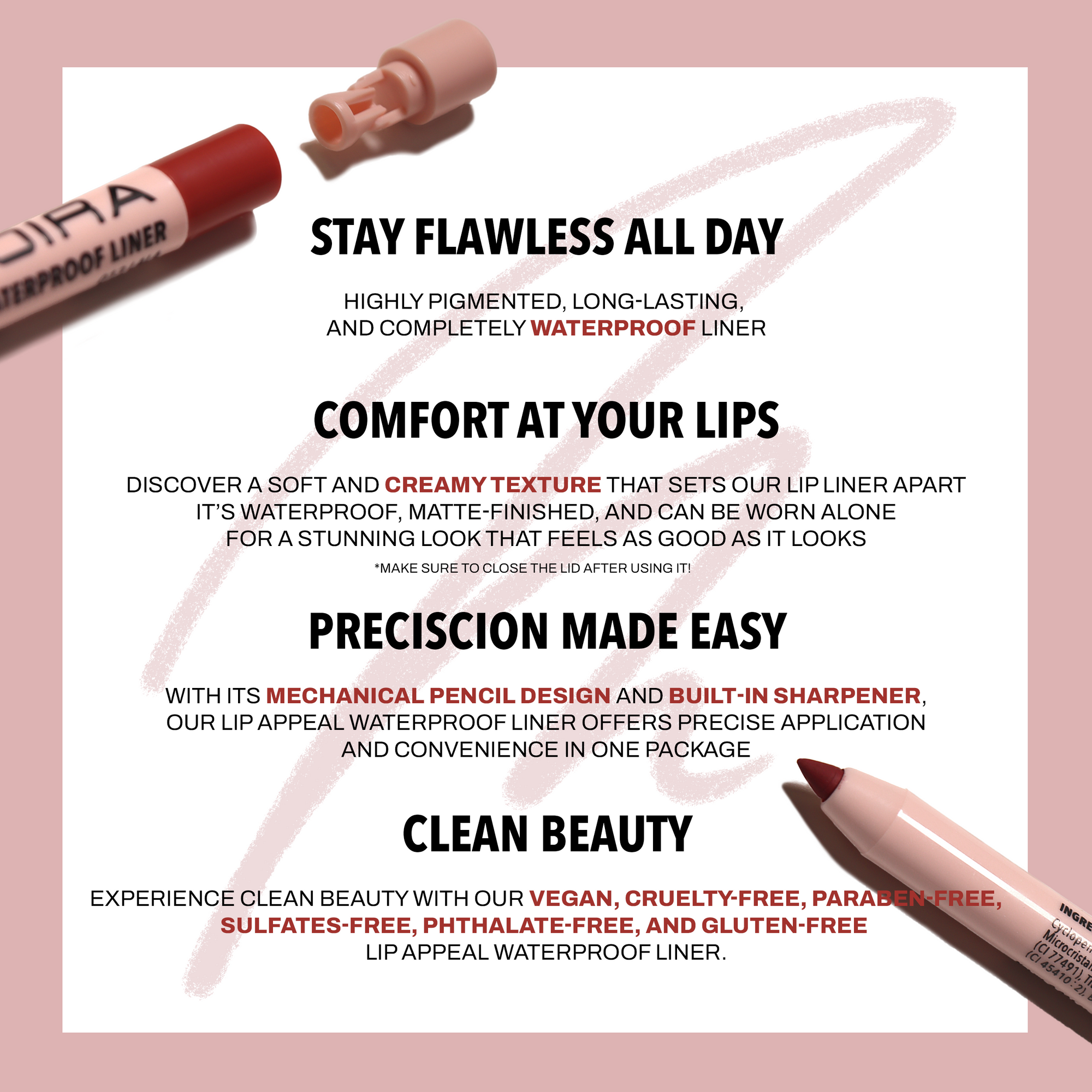 Lip Appeal Waterproof Liner (006, Bombshell) | MOIRA Cosmetics
