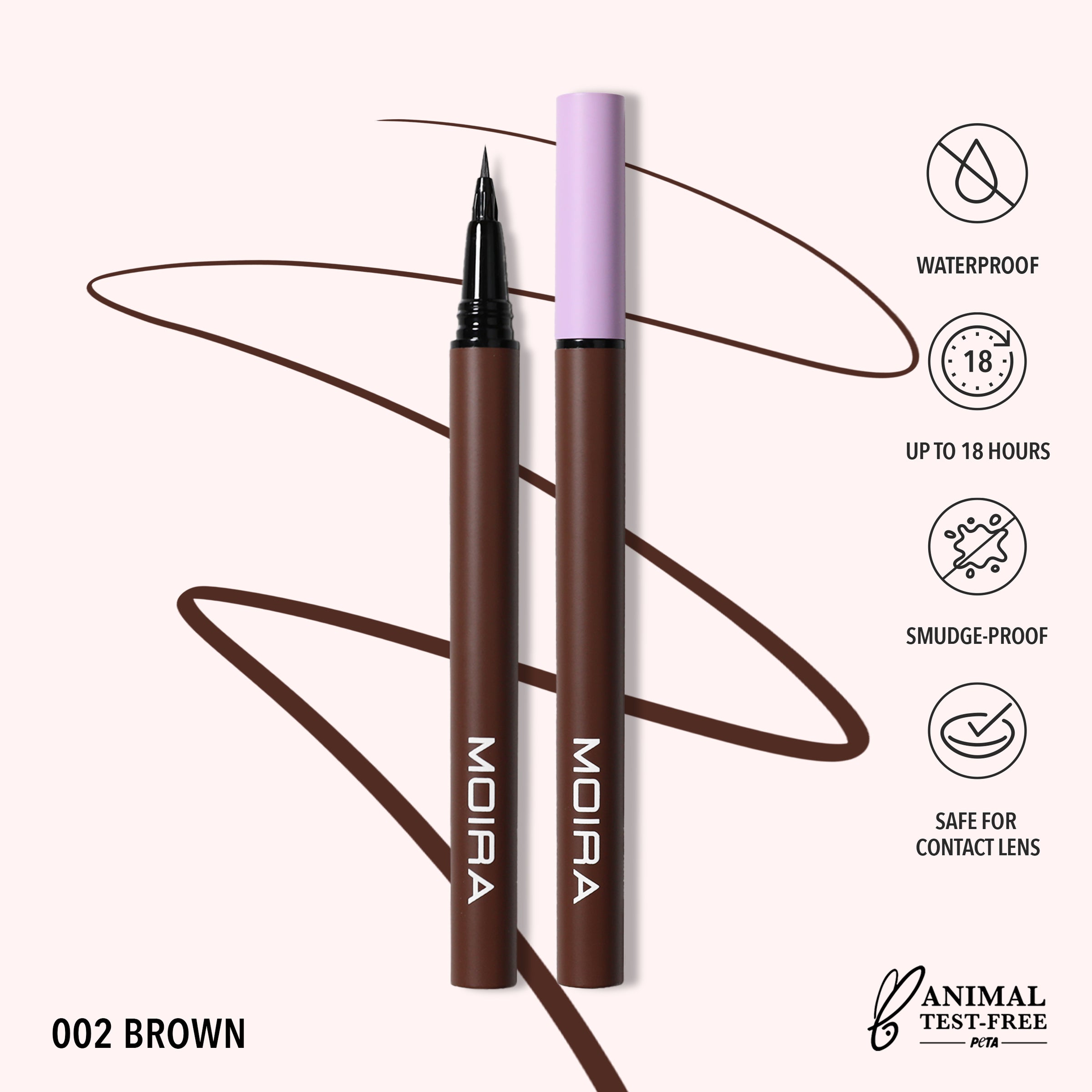 Micro Tip Liquid Liner (002, Brown) | MOIRA Cosmetics